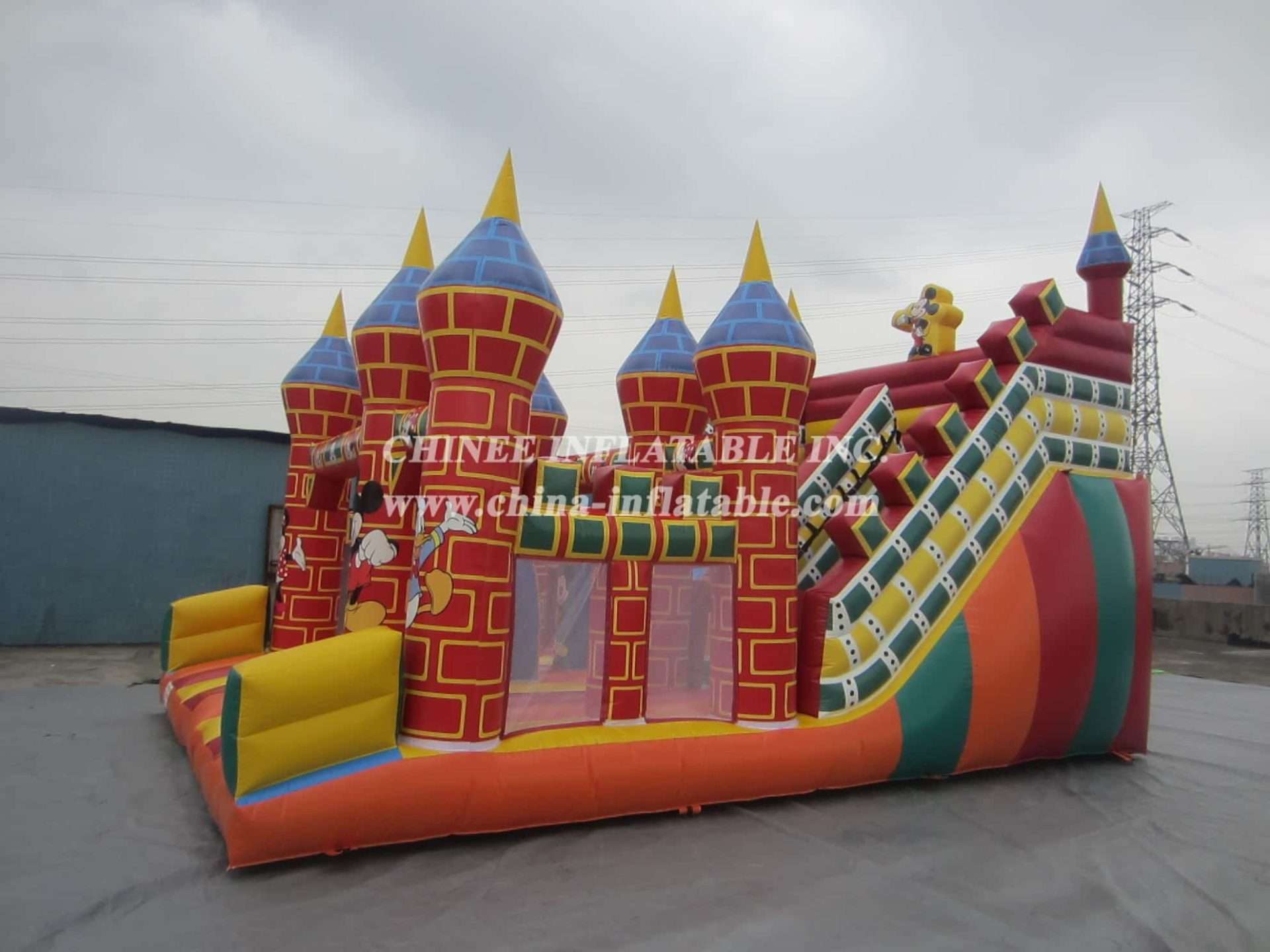 T8-379 Disney Inflatable Slide Red Castle Slide - Chinee Inflatable