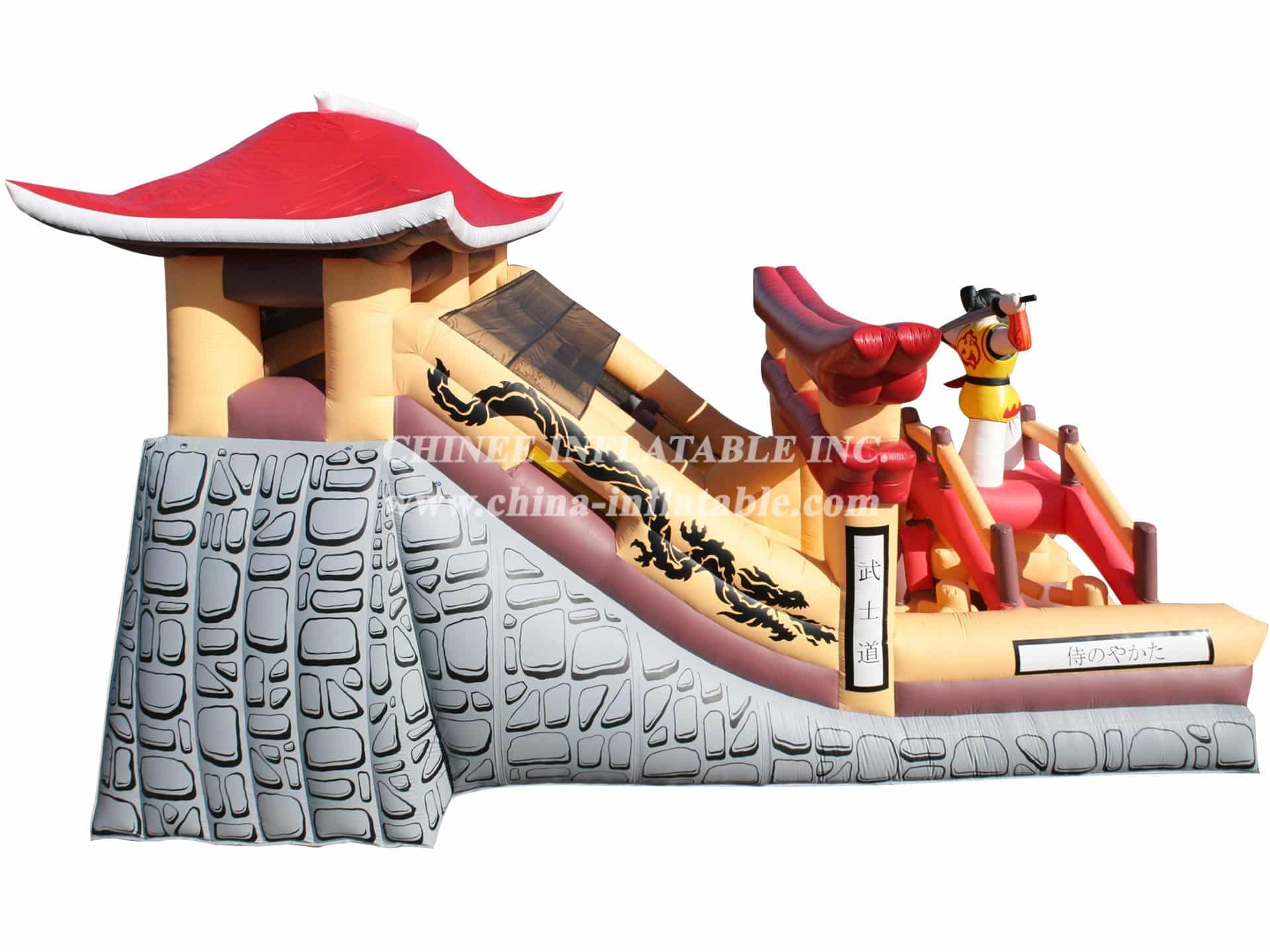 GS2-009 Giant Slide Samurai Temple - Chinee Inflatable