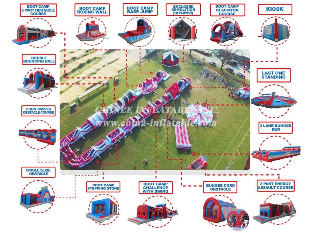 CR1-003 220M Giant Obstacle Course - Chinee Inflatable