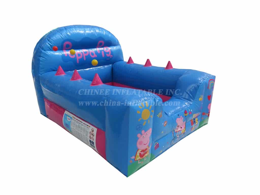 T2-4003 Blue Peppa Pig High Back Inflatable Ball Pool - Chinee Inflatable