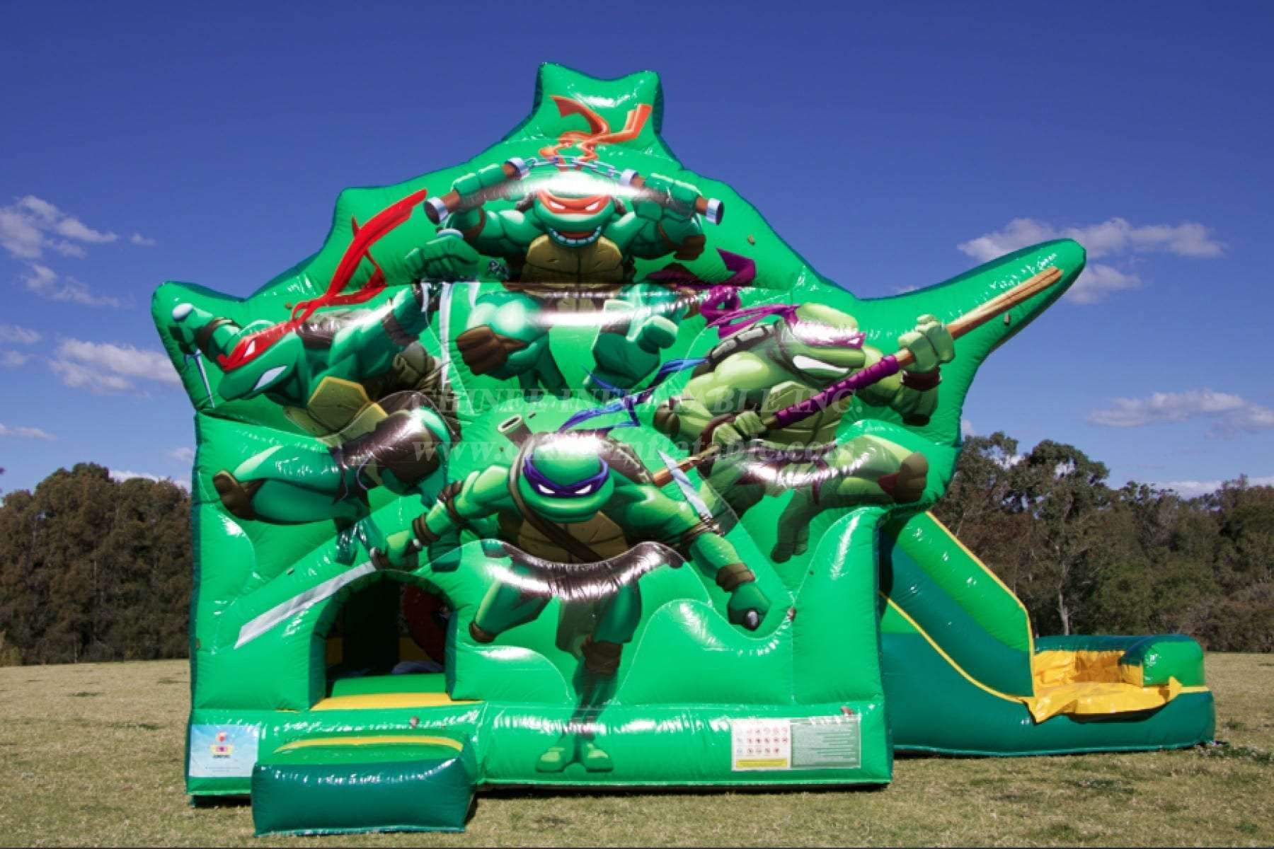 T2-4086 Teenage Mutant Ninja Turtles Dual Slide Combo Jumping Castle ...