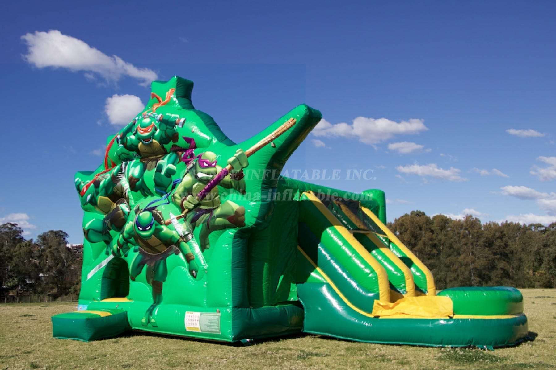 T2-4086 Teenage Mutant Ninja Turtles Dual Slide Combo Jumping Castle ...