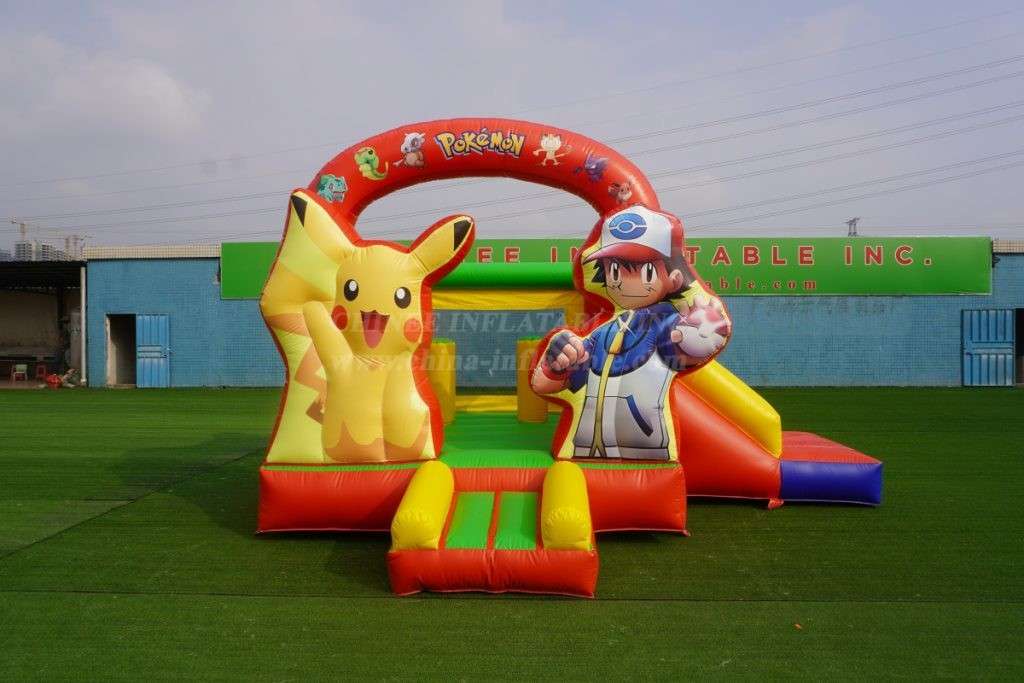 T2-4442 Pokémon Bouncy Castle With Slide - Chinee Inflatable