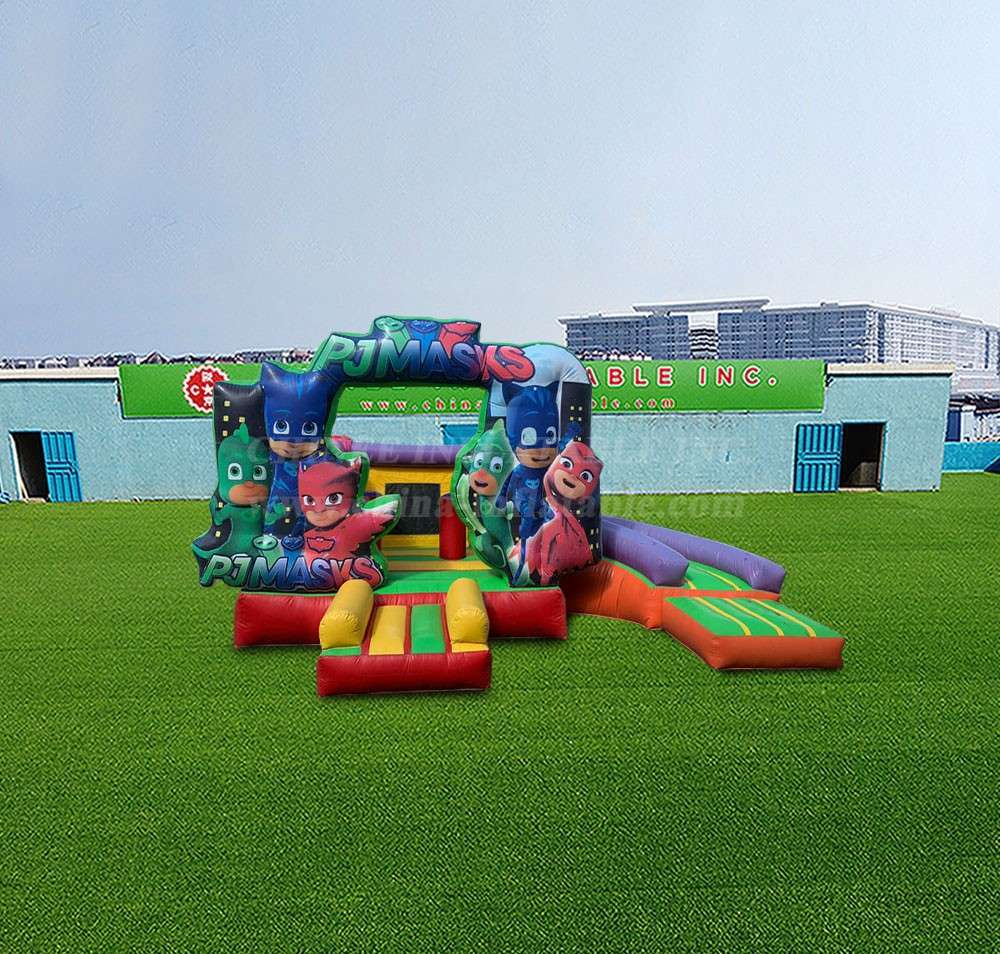T2-4449 Pj Masks Jumping Castle With Slide - Chinee Inflatable
