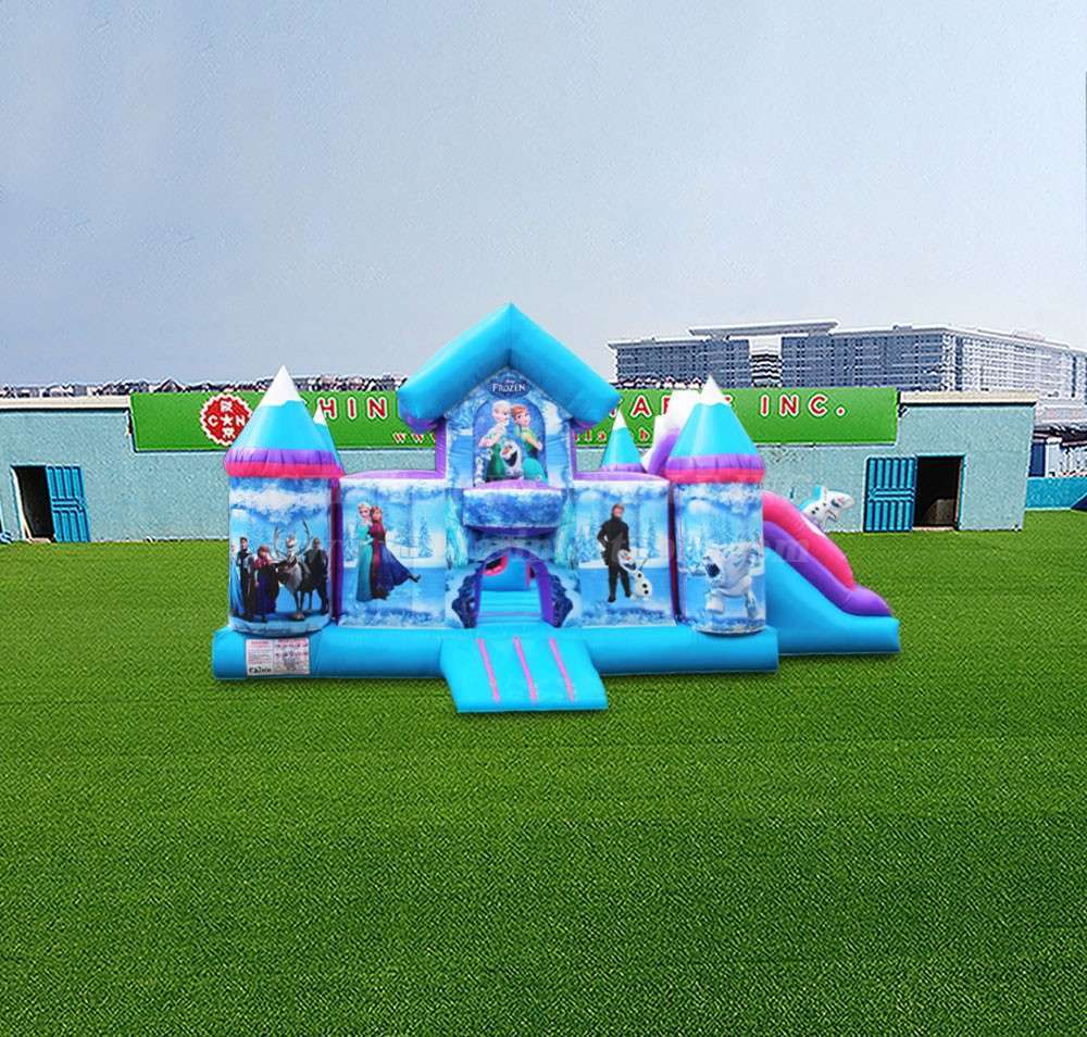 T2-4579 Disney Frozen Castle With Slide - Chinee Inflatable