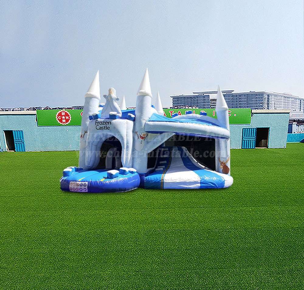 T2-4593 Frozen Castle With Slide - Chinee Inflatable