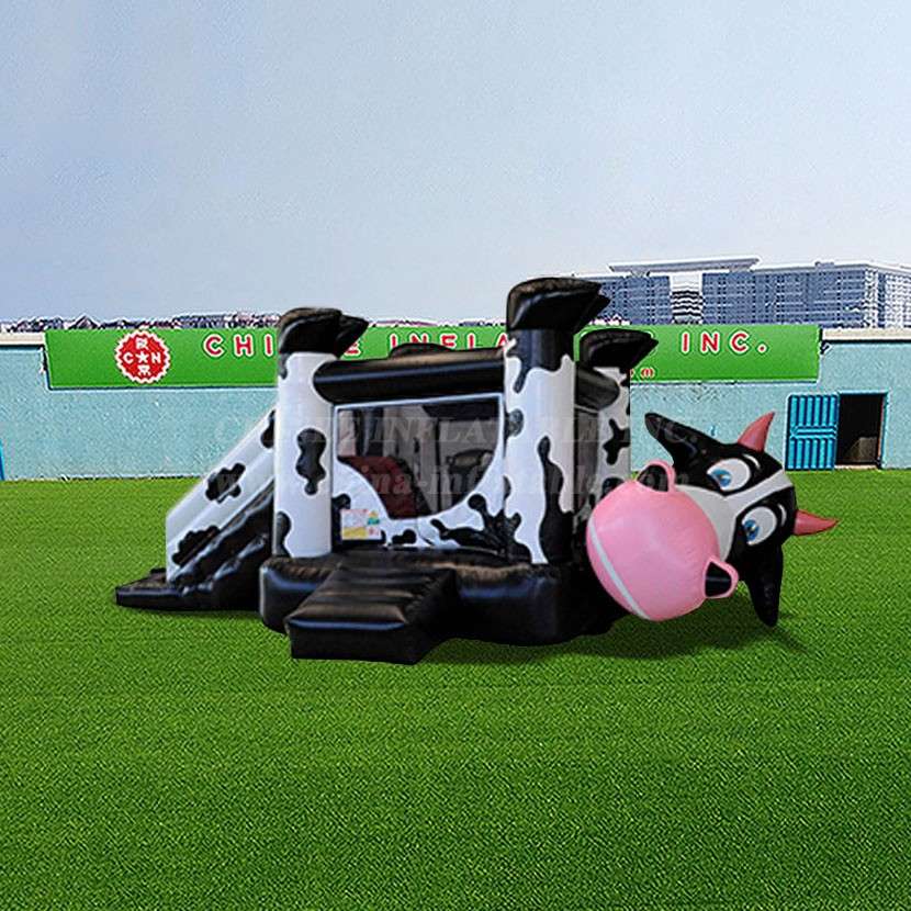 T2-4958 Cows Bounce House With Slide - Chinee Inflatable