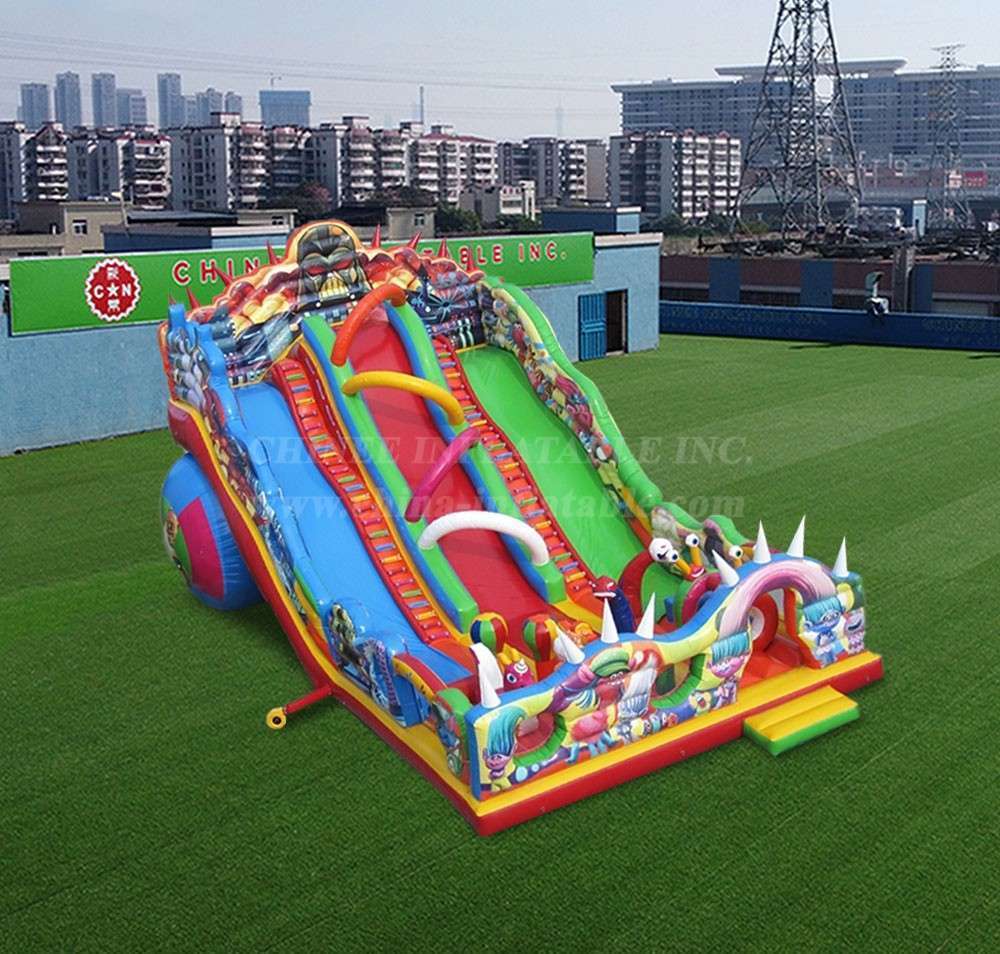 T8-4553 Super trolls Inflatable Dry Slide - Chinee Inflatable Factory