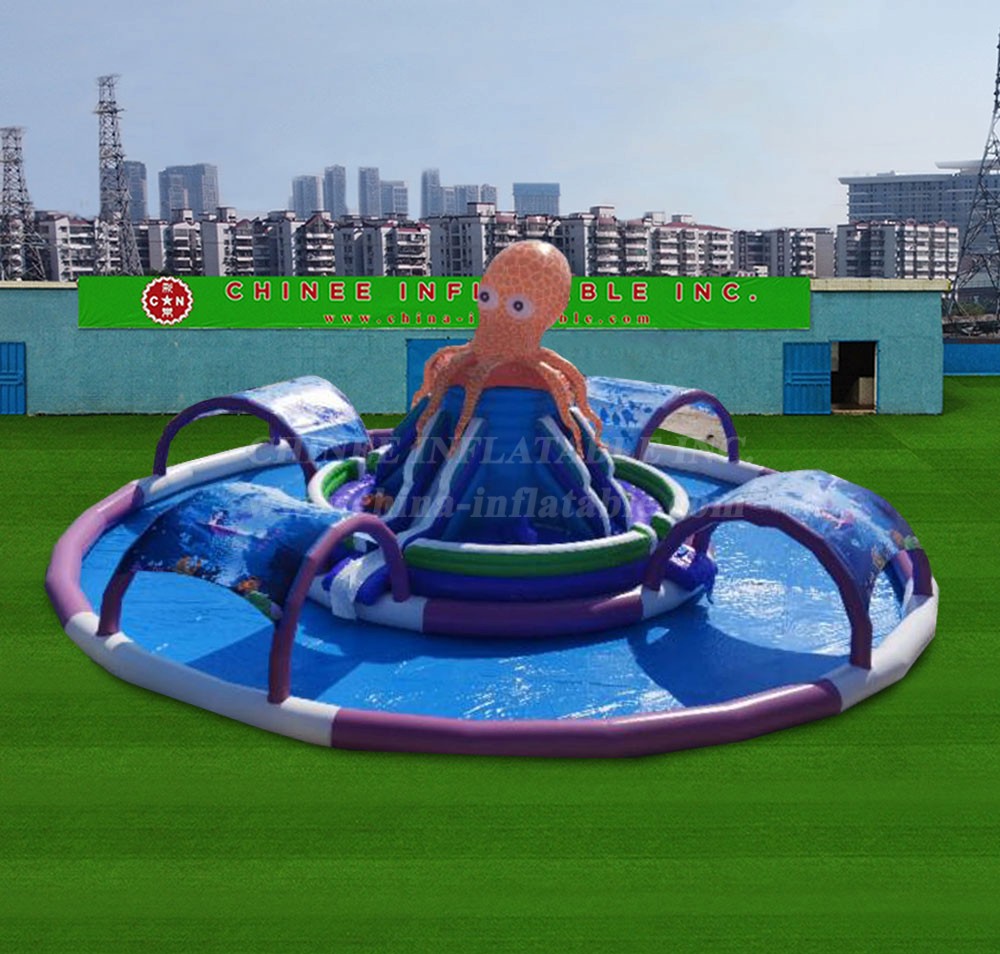 Pool2-813 Octopus Pool Water Park - Chinee Inflatable